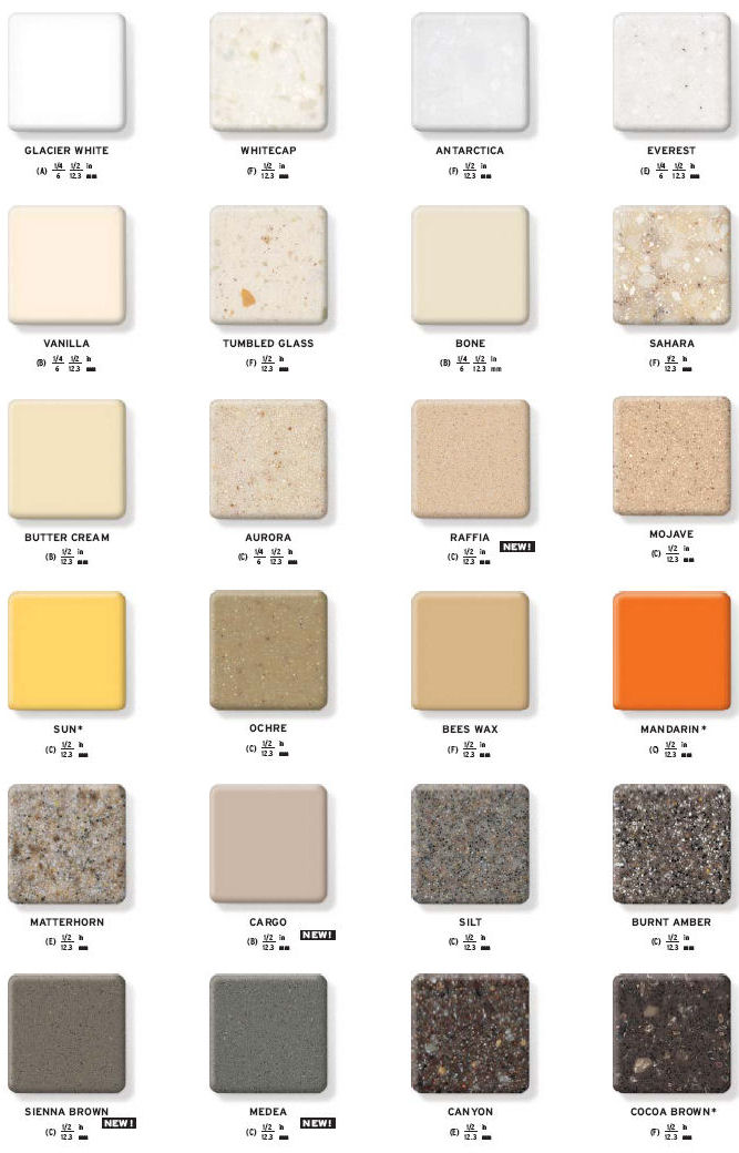 BEST solid εφαρμογές corian: ΧΡΩΜΑΤΟΛΟΓΙΟ CORIAN